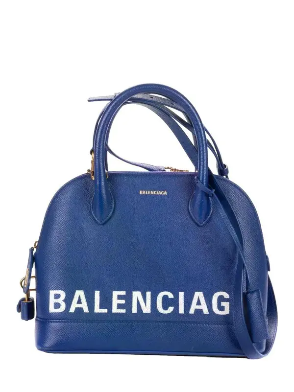 Balenciaga Ville Logo Tote Bag - Blue