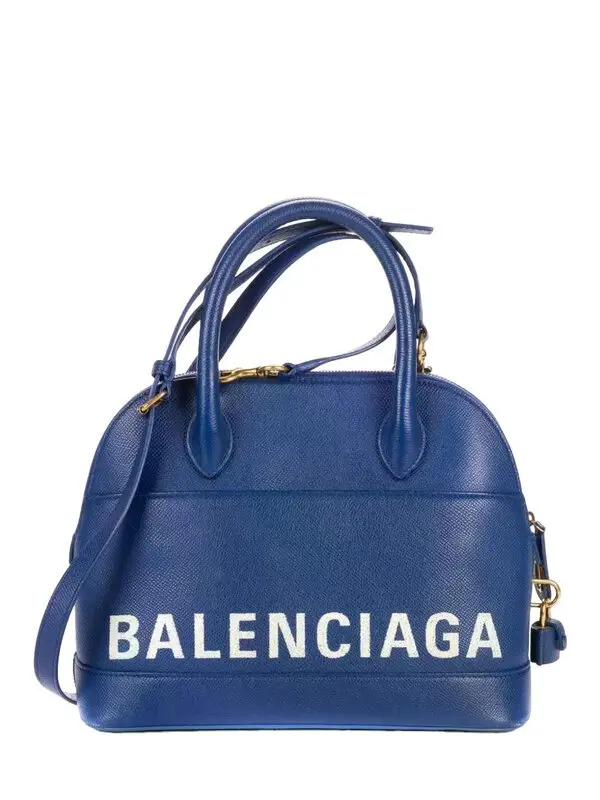 Balenciaga Ville Logo Tote Bag - Blue