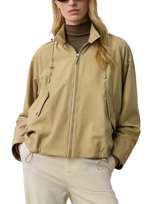 Ralph Lauren Watkins Silk Jacket With Drawcord Hood - Neutrals