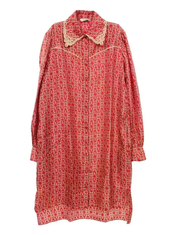 Fendi Monogram Print Shirt Dress - Red