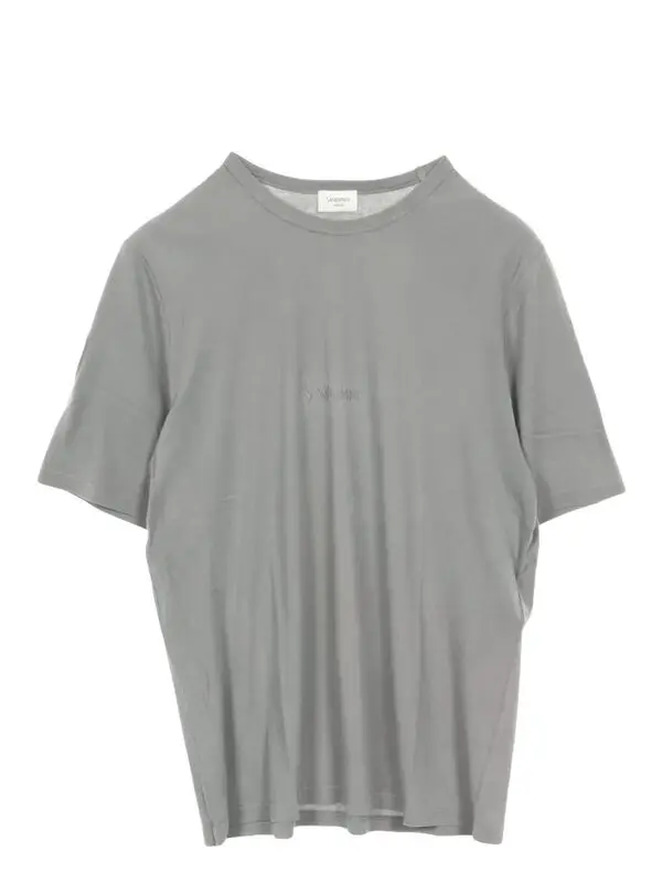 Saint Laurent Logo-embroidered T-shirt - Grey