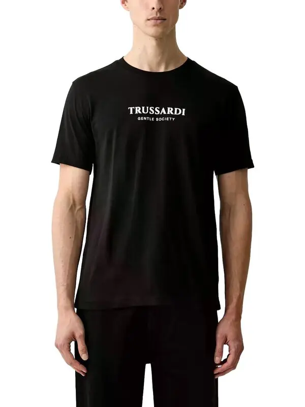 TRUSSARDI Logo-print Short-sleeve T-shirt - Black