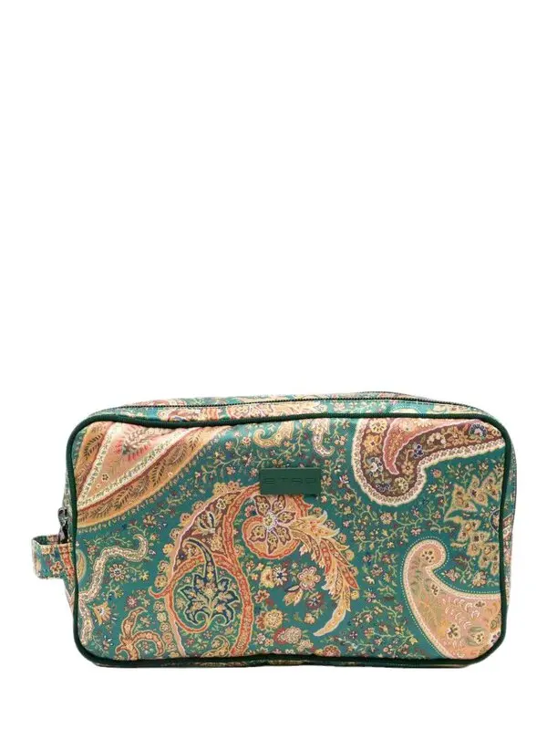Etro Paisley Print Wash Bag - Green