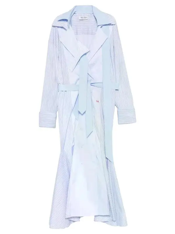 Attico Striped Double-breasted Midi Dress - Blue