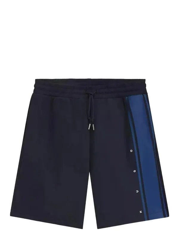 Hugo Logo-print Side-stripe Shorts - Blue
