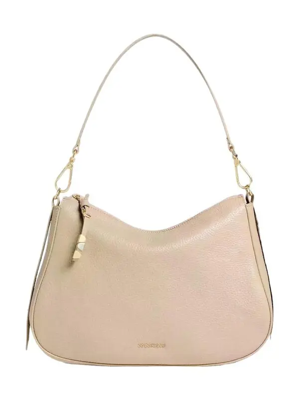 COCCINELLE Nory Grained-leather Shoulder Bag - Neutrals