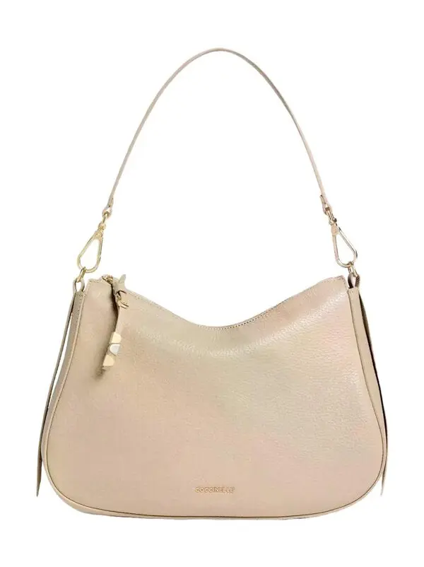 COCCINELLE Nory Grained-leather Shoulder Bag - Neutrals