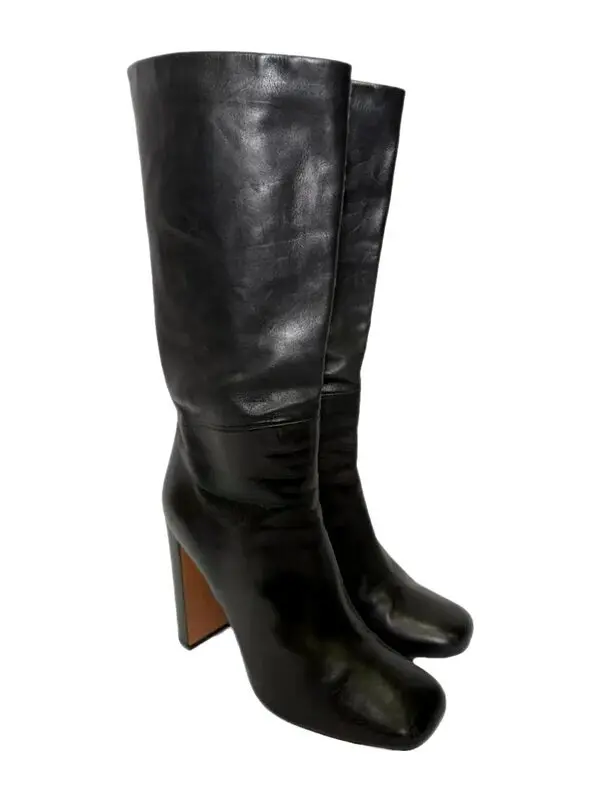Celine Square-toe Riding Boots - Black