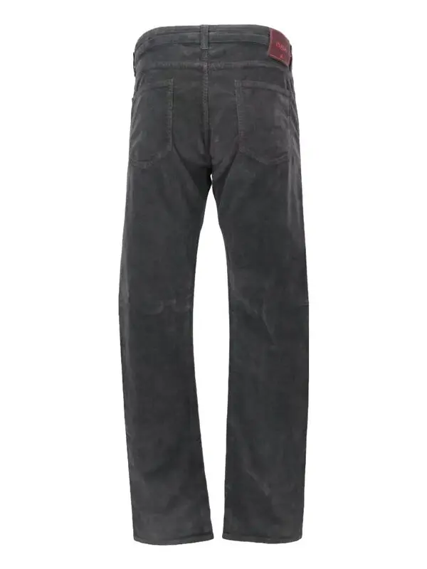 Isaia Logo-patch Corduroy Jeans - Grey