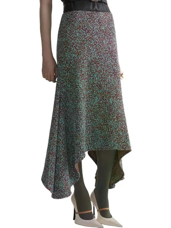 MUGLER Asymmetrical Midi Fluid Skirt - Neutrals