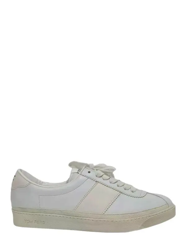 TOM FORD Leather Lace-up Sneakers - White