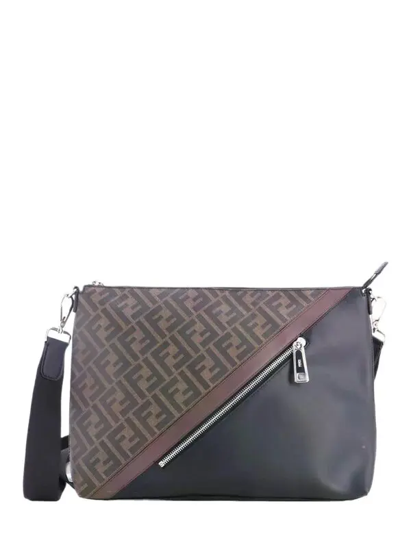 Fendi Zucca Coated Canvas And Leather Messenger Bag - Brown