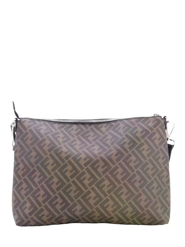 Fendi Zucca Coated Canvas And Leather Messenger Bag - Brown