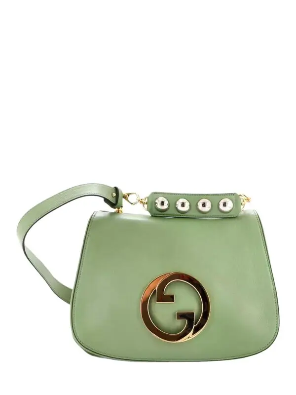 Gucci Blondie Nm Handle Bag Leather Medium Crossbody Bag - Green