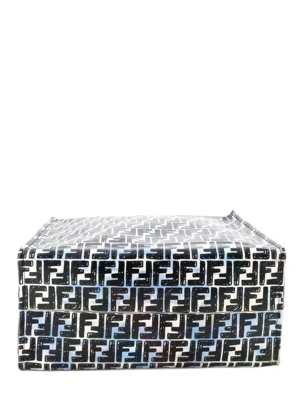Fendi Shopper Joshua Vides Zucca Coated Canvas Large Tote Bag - Blue