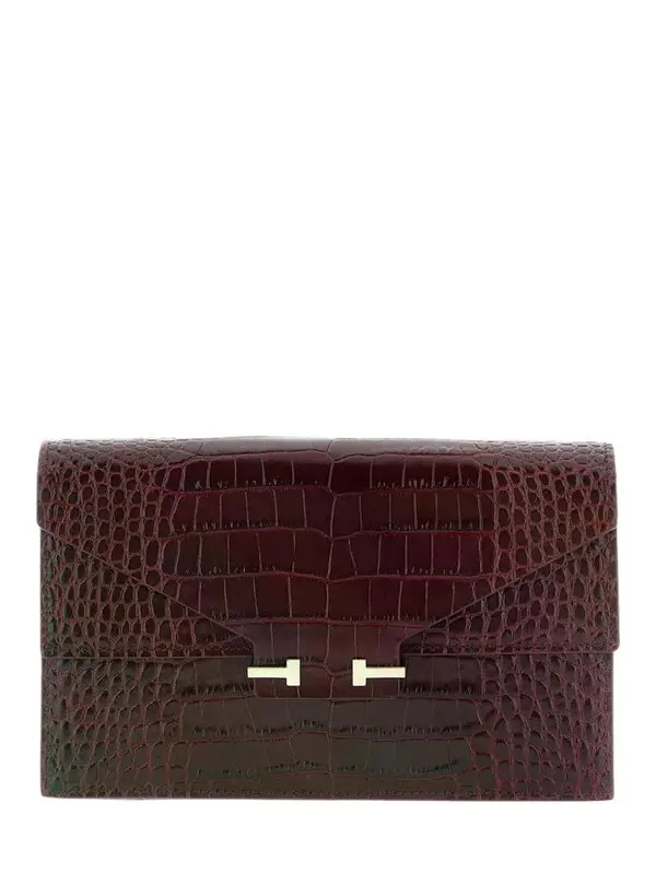 TOM FORD Crocodile-effect Clutch Bag - Red