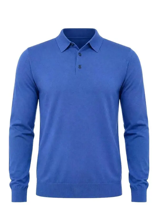 PAOLO PECORA Long-sleeve Polo Shirt - Blue