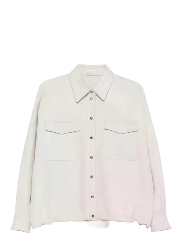 Brunello Cucinelli Buttoned Flap-pocket Jacket - White
