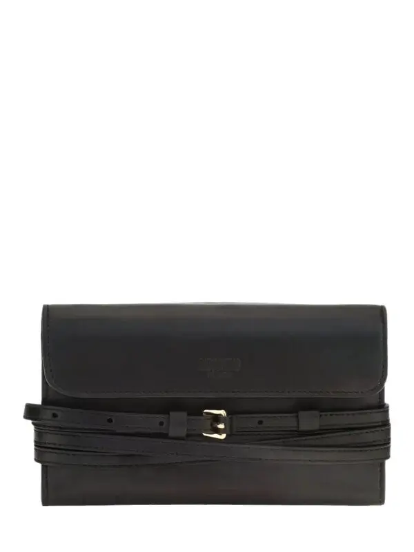 Moschino Mini Buckle-detail Leather Shoulder Bag - Black