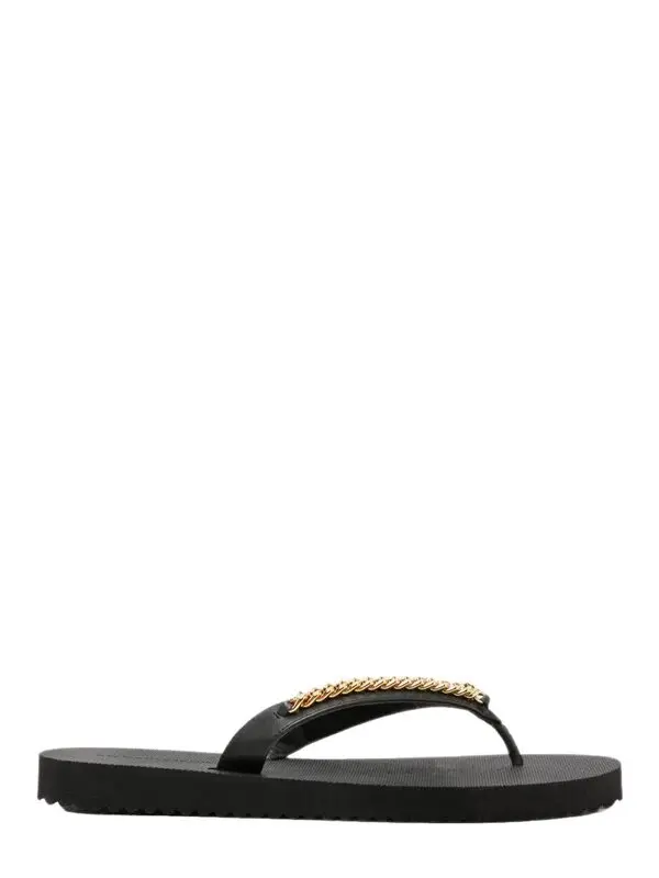 Stella McCartney Falabella Chain-embellished Flip Flops - Black