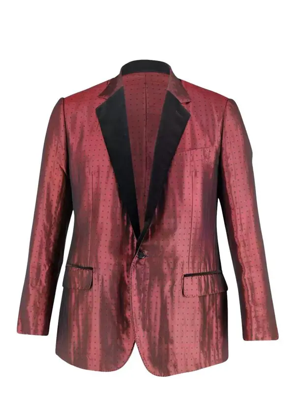 Dolce & Gabbana Polka Dot Velvet Trimmed Jacket - Red