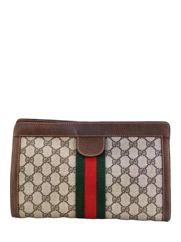 Gucci Ophidia Gg Coated Canvas Clutch Bag - Brown