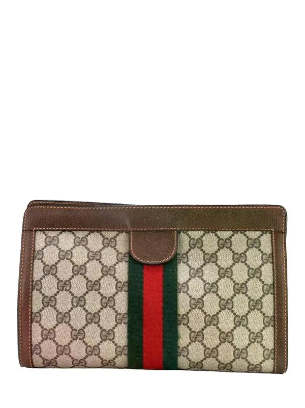 Gucci Ophidia Gg Coated Canvas Clutch Bag - Brown