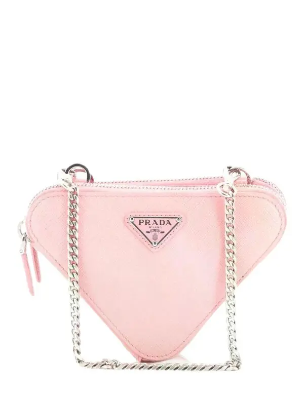Prada Saffiano Leather Mini Crossbody Bag - Pink
