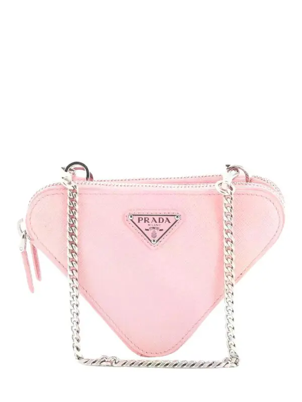 Prada Saffiano Leather Mini Crossbody Bag - Pink