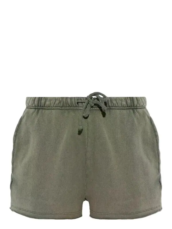 American Vintage Drawstring Shorts With Raw Hem - Green