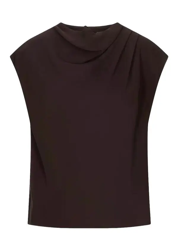 Agnona Draped Sleeveless Blouse - Brown