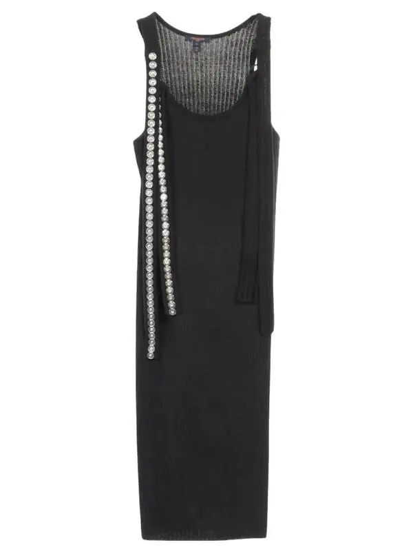 LOUIS VUITTON Sleeveless Snap-button Knit Midi Dress - Black