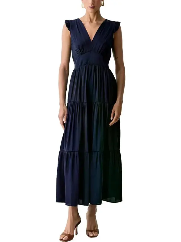 MORGAN Ruffled Maxi Dress - Blue