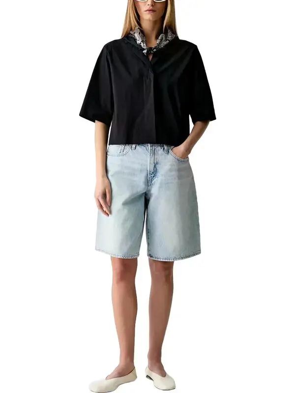 LEVI'S Middy Faded Effect Denim Shorts - Blue
