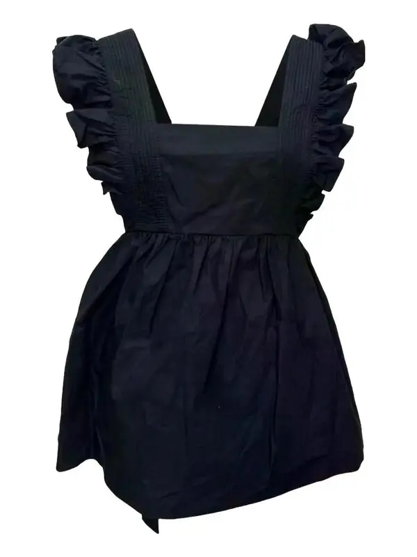 SELF-PORTRAIT Ruffled Tie-back Blouse - Black
