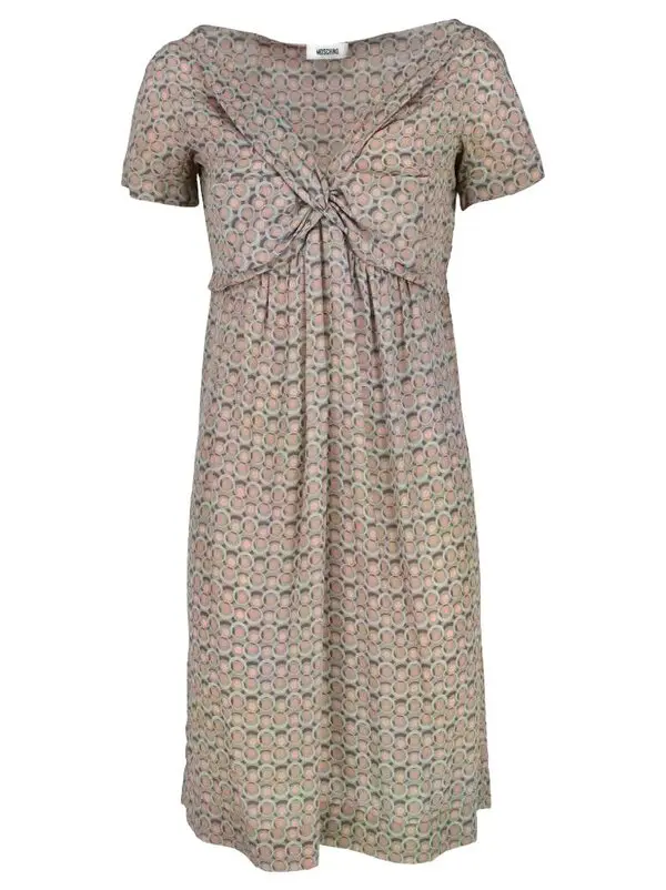 Moschino Geometric Print Twist Detail Mini Dress - Pink