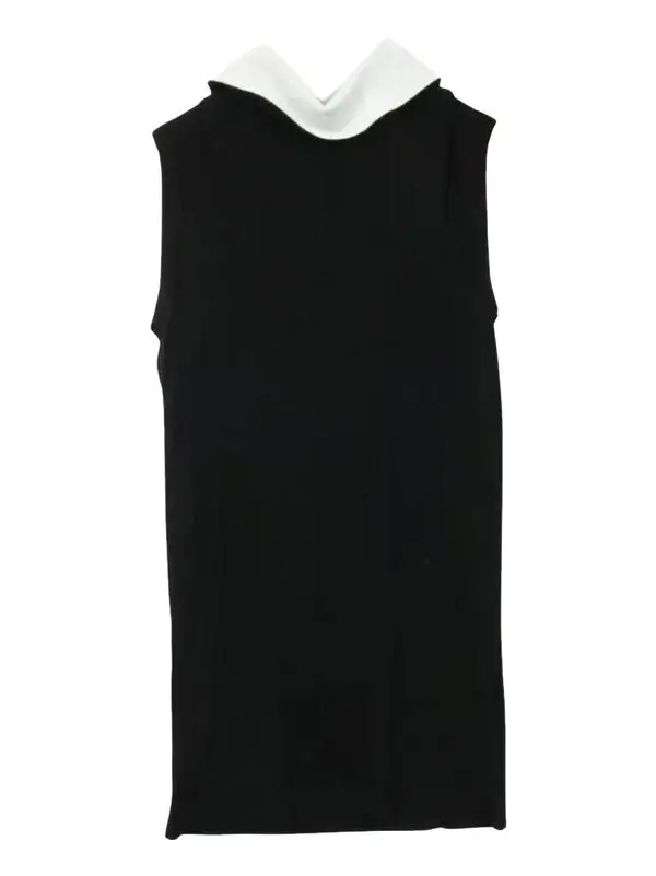 LOUIS VUITTON Sleeveless Collared Mini Dress - Black