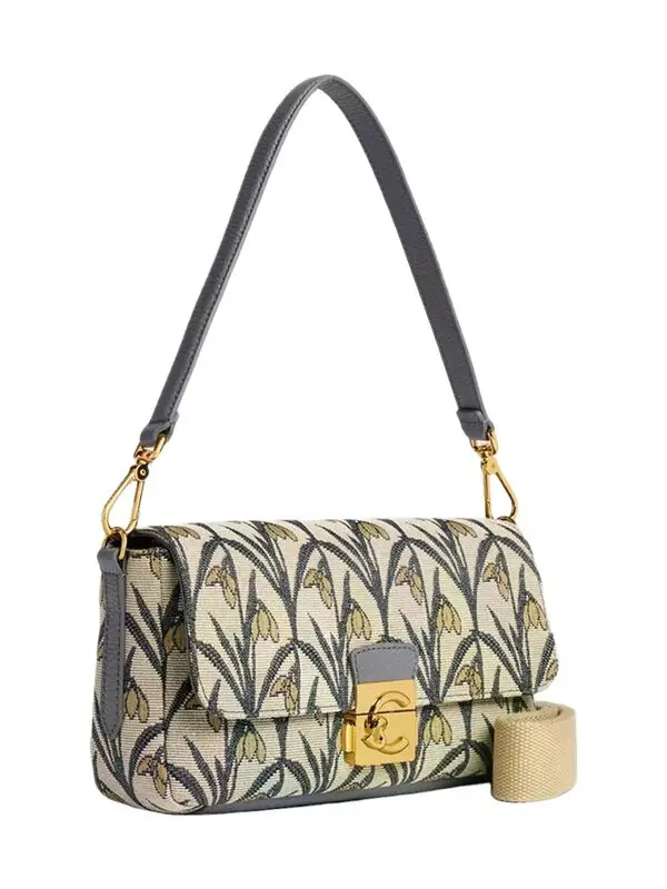 COCCINELLE Medium C-me Lock Floral-jacquard Tote Bag - Neutrals