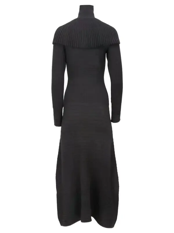 Isaia Ribbed High-neck Maxi Dress - Black