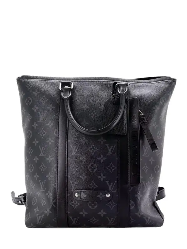 LOUIS VUITTON Monogram Eclipse Canvas Tote Backpack - Black