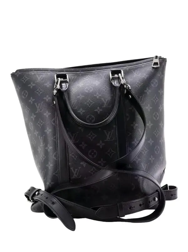 LOUIS VUITTON Monogram Eclipse Canvas Tote Backpack - Black