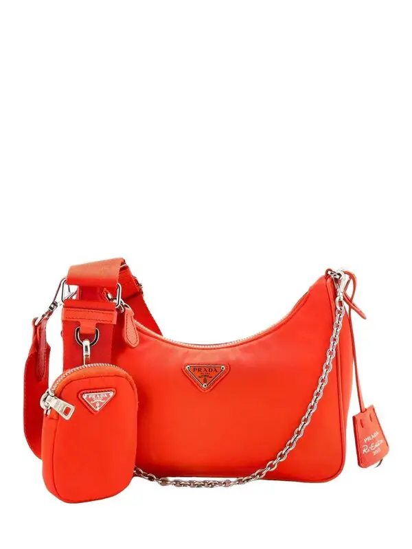 Prada Tessuto Convertible Crossbody Bag - Orange