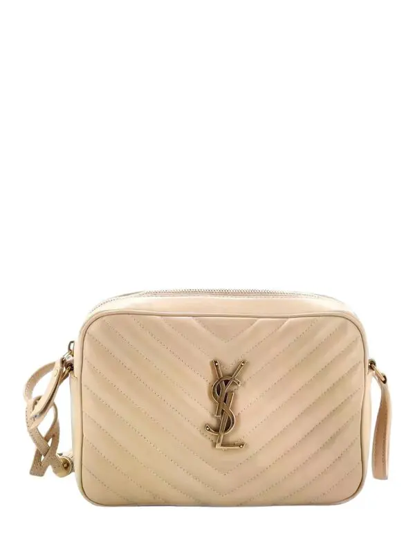 Saint Laurent Lou Camera Bag Matelassé Chevron Leather Small Crossbody Bag - Neutrals
