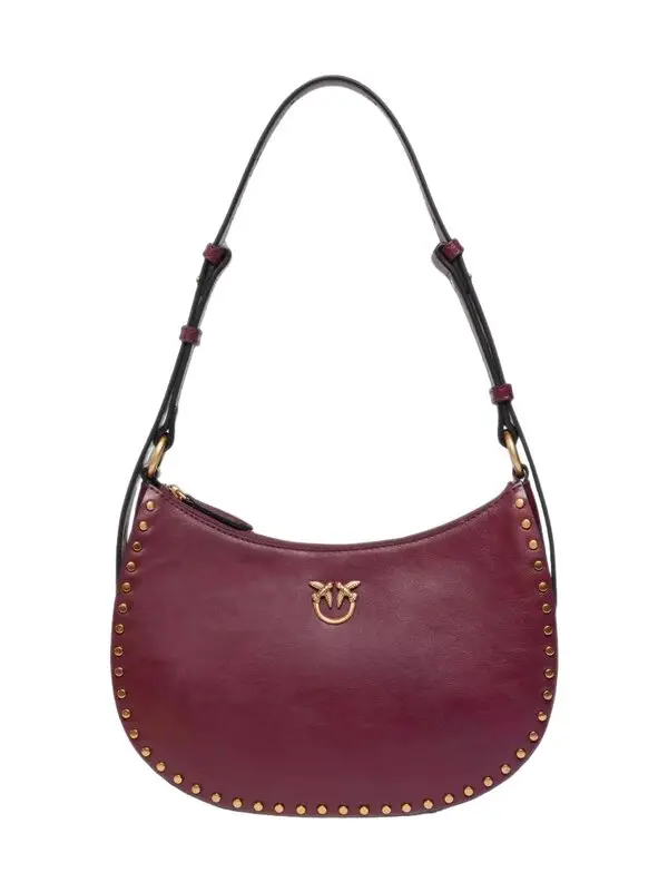 Pinko Love Birds Stud-embellished Shoulder Bag - Red