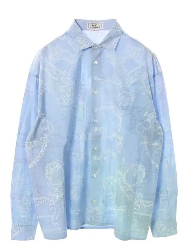 Hermès 2010s Mors Et Gourmettes Shirt - Blue