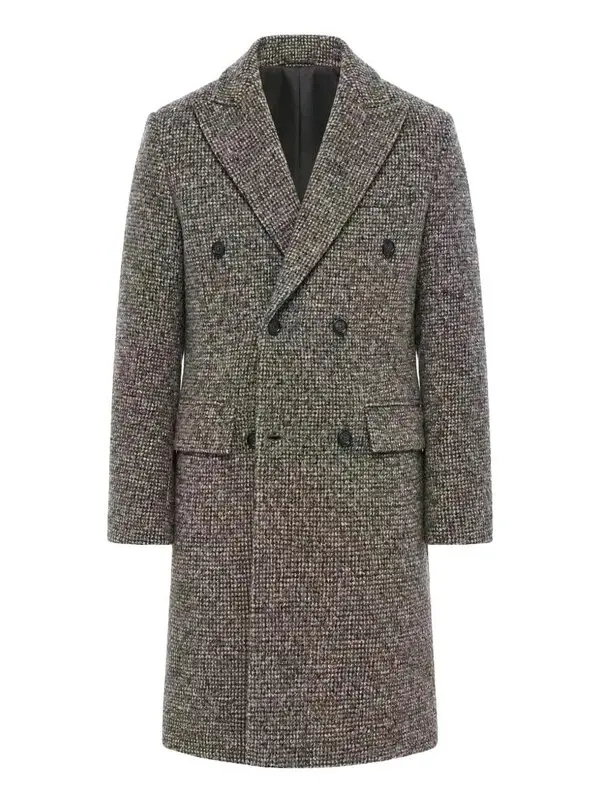 PAOLO PECORA Double-breasted Wool Coat - Brown