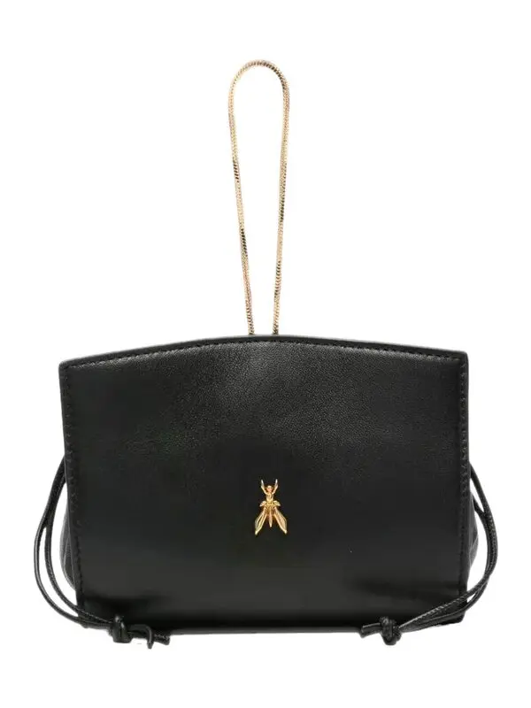 Patrizia Pepe Logo-plaque Drawstring Clutch Bag - Black
