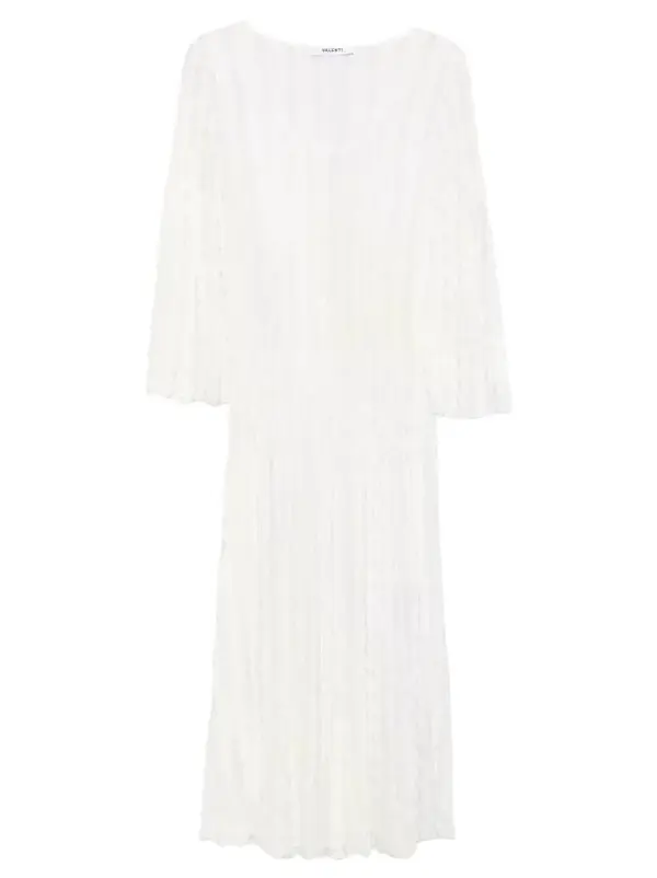 ANTONINO VALENTI Wavy-knit Midi Dress - White