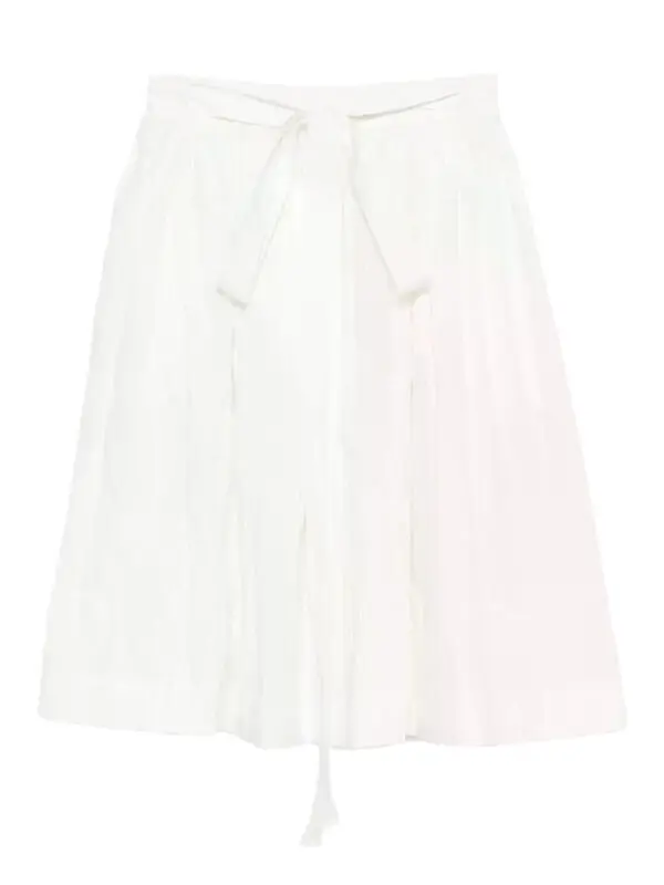 Ermanno Scervino Belted Pleated Midi Skirt - White