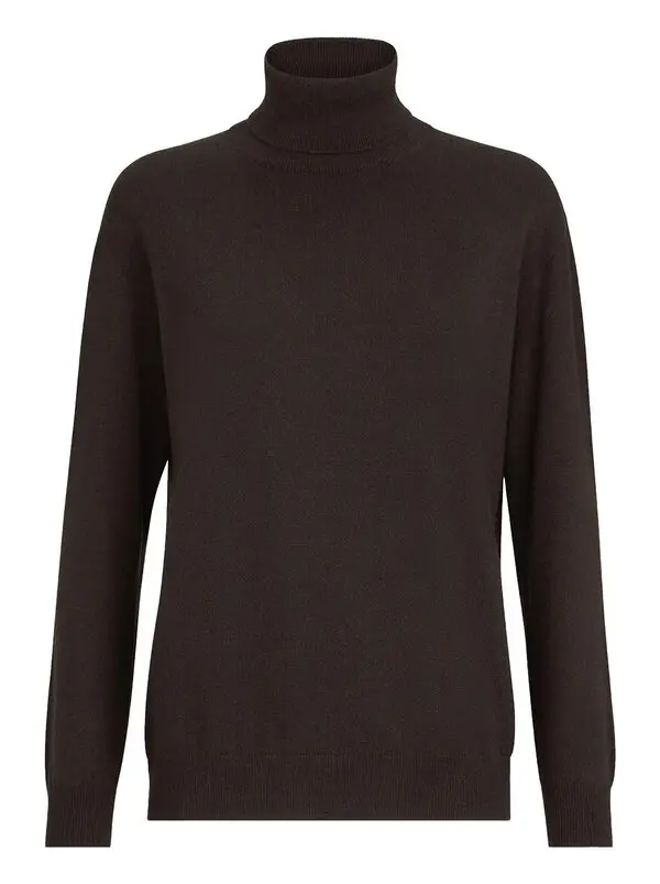 Brunello Cucinelli High Neck Cashmere Sweater - Brown